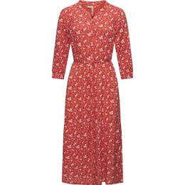 Ragwear Damen Maxikleid "Meve", lila, Gr. XL, Obermaterial: 100% Viskose, Kleider, Leichtes Langarmkleid mit Blumenmuster