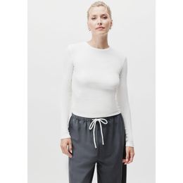 LEGER Damen Longsleeve "Cinzia, LeGer by Lena Gercke", wei&szlig;, Gr. 42, unifarben, Jersey, Obermaterial: 95% Viskose, 5% Elasthan, Shirts, Rundhals,