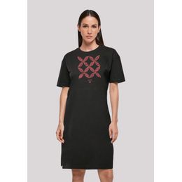 F4NT4STIC Damen Shirtkleid "Blumenmuster Coral", schwarz, Gr. XL, Obermaterial: 100% Baumwolle, Kleider, Print