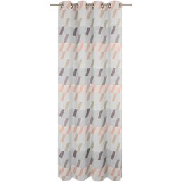 Vorhang WIRTH, B:132cm H:225cm, rosa, Jacquard, Baumwolle, Polyester, Wohnzimmer, Gardinen, "Bray"