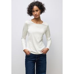 Street One Damen Langarmshirtsanftes wei&szlig;, Gr. 44, unifarben, Web, 100% Baumwolle, Shirts, Basic