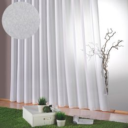 Weckbrodt-Gardinen Gardine WECKBRODT, B:750cm H:245cm, wei&szlig;, Polyester, Wohnzimmer, Gardinen, "Lena", Websabl&egrave;, halbtransparent, Faltenband, Effektf&auml;den,