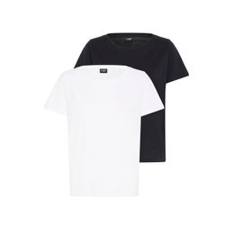North Bend Damen Rundhalsshirt "Rundhalsshirt NBGita W Set", schwarz-wei&szlig;, Gr. 36, Obermaterial: 60% Baumwolle CO. 40% Polyester PES., Shirts