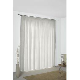 Vorhang WIRTH, B:132cm H:225cm, beige, Jacquard, Baumwolle, Polyester, Wohnzimmer, Gardinen, "Sepino"