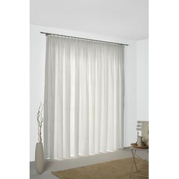 Vorhang WIRTH, B:132cm H:245cm, beige, Jacquard, Baumwolle, Polyester, Wohnzimmer, Gardinen, "Sepino"