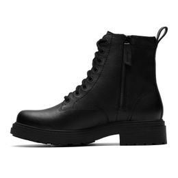 Clarks Damen Schn&uuml;rboots "Orinoco 3 Style", Gr. 38, schwarz, Leder, Schuhe, Stiefel, Schn&uuml;rboots mit Blockabsatz