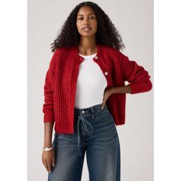 Levi's LEVI'S Damen Strickjacke, rot, Gr. XS, Strick, Obermaterial: 64% Polyacryl, 30% Polyamid, 6% Wolle, Strickjacken, W&auml;rmender, pflegeleichter