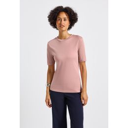 Street One Damen T-Shirt, rosa, Gr. 46, unifarben, Web, 50% Baumwolle, 50% Modal, Shirts, im soften Baumwoll-Mix