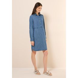 Cecil Damen Midikleid, blau, Gr. XL, unifarben, Stoff, 100% Lyocell, Kleider, mit seitlichen Einschubtaschen