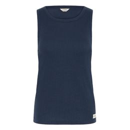 oxmo Damen Shirttop "Shirttop OXPIMINI", blau, Gr. XS, Obermaterial: 57% Baumwolle CO. 43% Polyester PES., Tops