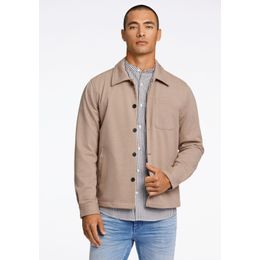 LINDBERGH Herren Hemdjacke "LINDBERGH Hemdjacke", beige, Gr. XL, Obermaterial: 75% Polyester, 22% Viskose, 3% Elasthan; Futter: 95% Polyester, 5%