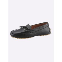 Andrea Conti Damen Slipper, Gr. 37, schwarz, Leder, Schuhe