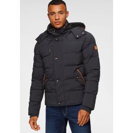 Bruno Banani Herren Steppjacke, blau, Gr. M, kontrastfarbene Details, unifarben mit Farbeinsatz, Web, Obermaterial: 100% Polyester. Futter: 100%
