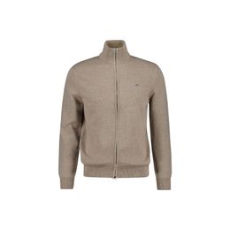 Gant Herren Sweatshirt "Strickjacke CASUAL COTTON ZIP CARDIGAN", beige, Gr. XL, Obermaterial: 100% Baumwolle CO., Sweatshirts