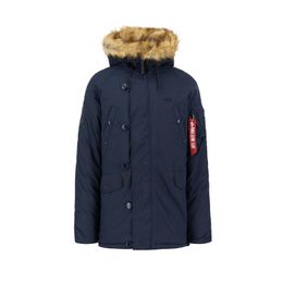 Herren Winterjacke "Explorer", blau, Gr. M, Alpha Industries, Obermaterial: 53% Nylon, 47% Polyester. Futter: 100% Nylon. F&uuml;llung: 100% Polyester,