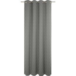 Vorhang Adam, B:145cm H:245cm, grau, Jacquard, Baumwolle (Bio-Baumwolle), Wohnzimmer, Gardinen, "Indian Cortezada Light", aus 100% Bio-Baumwolle