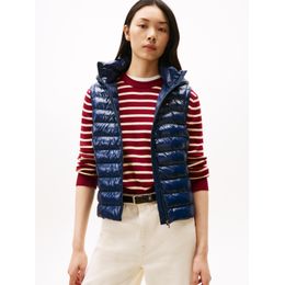Tommy Hilfiger Damen Steppweste "LW PADDED SLIM VEST", blau, Gr. XS, unifarben, Steppware, Obermaterial: 100% Nylon, Westen, leicht glänzende