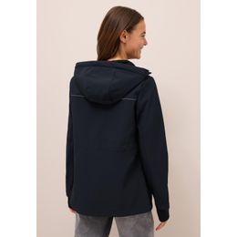 Cecil Damen Kurzjacke, blau, Gr. XS, unifarben, Stoff, Obermaterial: 90% Polyester, 10% Elasthan. Futter: 100% Polyester. B&uuml;ndchen: 95% Polyester, 5%