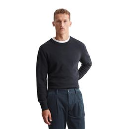 Marc O'Polo MARC O'POLO Herren Rundhalspullover, blau, Gr. M, Strick, Obermaterial: 54% Baumwolle, 29% Schurwolle, 17% Polyamid, Pullover