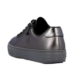 Rieker Damen Sneaker, Gr. 41, silber, Leder, metallic, Schuhe, mit Memosoft-Innensohle, Freizeitschuh, Halbschuh, Schn&uuml;rschuh
