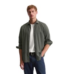 Marc O'Polo MARC O'POLO Herren Langarmhemd "mit grafischer Musterstruktur", braun, Gr. L, gemustert, Obermaterial: 100% Baumwolle, Hemden