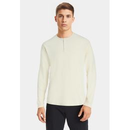 Jack & Jones JACK & JONES Herren Langarmshirt "JJEDOVER HENLEY LS TEE NOOS", wei&szlig;, Gr. XL, meliert, Jersey, Obermaterial: 98% Polyester, 2% Elasthan, Shirts
