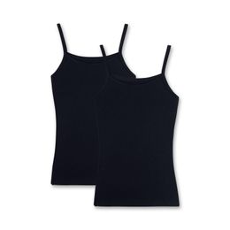 Sanetta M&auml;dchen Unterhemd "Unterhemd 2er Pack", Gr. 164, schwarz, Obermaterial: 90% Baumwolle CO. 10% Elasthan EL., Unterhemden