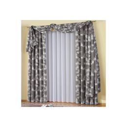 Vorhang WIRTH, B:135cm H:145cm, grau, Polyester, Wohnzimmer, Gardinen, "Angie"