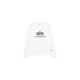 Herren Longsleeve "Basic Longsleeve BL", wei&szlig;, Gr. L, Alpha Industries, Obermaterial: 100% Baumwolle, Shirts