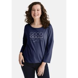 STOOKER WOMEN Damen 3/4-Arm-Shirt "STCLEA T-Shirt 3/4-Arm", blau, Gr. M, Jersey, 94% Polyester, 6% Elasthan, Shirts, Regular Fit T-Shirt Spitzen-