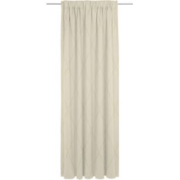 Vorhang Adam, B:142cm H:255cm, beige, Jacquard, Baumwolle, Wohnzimmer, Gardinen, "Casket Valdelana", aus 100% Bio-Baumwolle