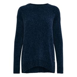 oxmo Damen Strickfleece-Pullover "Strickpullover OXElvina", blau, Gr. S, Obermaterial: 100% Polyester PES., Pullover