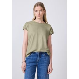 Damen T-Shirt, gr&uuml;n, Gr. 34, STREET ONE STUDIO, unifarben, Web, 50% Modal, 50% Baumwolle, Shirts, im soften Baumwoll-Mix