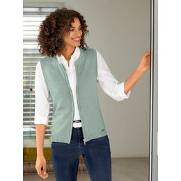 Casual Looks Damen Strickweste, gr&uuml;n, Gr. 36, unifarben, 50% Baumwolle, 50% Polyacryl, Westen