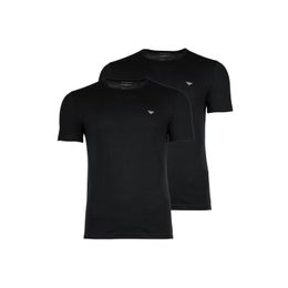 Emporio Armani Damen T-Shirt "T-Shirt SOFT TOUCH BAMBOO VISCOSE 2er Pack", schwarz, Gr. XL, Obermaterial: 95% Viskose CV. 5% Elasthan EL., Shirts