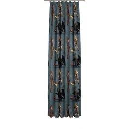 Vorhang WIRTH, B:142cm H:145cm, grau, Satin, Polyester, Kinderzimmer, Gardinen, "Dragons", Universal Pictures