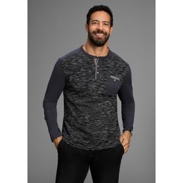 Arizona Herren Longsleeve, grau, Gr. S, meliert, Single Jersey, Obermaterial: 100% Baumwolle. Besatz: 100% Baumwolle. &Auml;rmel: 100% Baumwolle, Shirts,