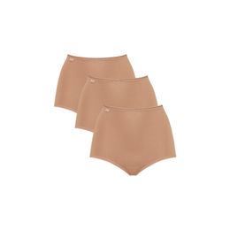 Sloggi Damen Slip "Slip 3er Pack", Gr. 38, beige, Obermaterial: 96% Baumwolle CO. 4% Elasthan EL., Unterhosen