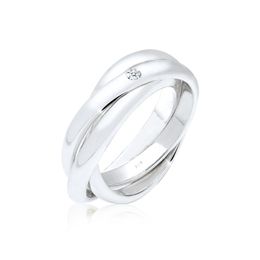 Elli DIAMONDS Damen Verlobungsring "Verlobungsring Diamant 0.03 ct. 925 Silber", 56mm, 0,01 P1 = bei 10-facher Vergr&ouml;&szlig;erung erkennbare Einschl&uuml;sse,