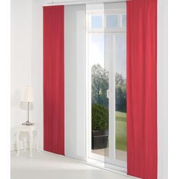 Schiebegardine WIRTH, B:60cm H:145cm, rot, Jacquard, Polyacryl, Polyester, Wohnzimmer, Gardinen, "LANGWASSER", inkl. Beschwerungsstange