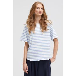 Smith & Soul SMITH & SOUL Damen Sweater, blau, Gr. XL, gestreift, Material: 100% Baumwolle, Sweatshirts, mit offenen Kanten