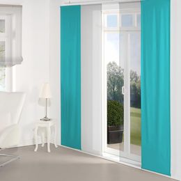 Schiebegardine WIRTH, B:60cm H:175cm, blau, Polyester, Wohnzimmer, Gardinen, "Dim out", inkl. Beschwerungsstange