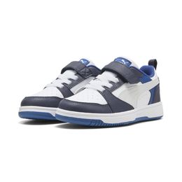 Puma Kinder Sneaker "Puma Rebound V6 Lo Sneakers Kinder", Gr. 34, wei&szlig;, Obermaterial: Synthetik, Textil; Futter: Textil; Innensohle: Textil;