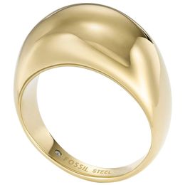 Fossil Damen Fingerring "Schmuck Geschenk Edelstahl All Stacked Up", 52, Edelstahl, gold, Edelstahl, Fingerringe