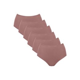 Sloggi Damen Slip "Slip GO Daily Cotton Highwaist 6P 6er Pack", Gr. S, braun, Obermaterial: 95% Baumwolle CO. 5% Elasthan EL., Unterhosen