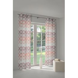 Vorhang WIRTH, B:132cm H:145cm, orange, Jacquard, Baumwolle, Polyester, Wohnzimmer, Gardinen, "Zirbello"