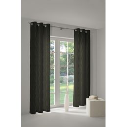 Vorhang WIRTH, B:132cm H:255cm, braun, Jacquard, Obermaterial: 75% Polyester, 25% Baumwolle, Wohnzimmer, Gardinen, "Sepino"