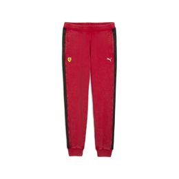 Puma Damen Sporthose "Scuderia Ferrari T7 Hose Herren", rot, Gr. M, unifarben, Obermaterial: 100% Baumwolle; Rippe: 3% Elasthan, 97% Baumwolle;