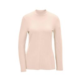 GOLDNER Damen Longpullover "Stehkragenshirt mit Langarm", beige, Gr. 46, Obermaterial: 95% Modal CMD. 5% Elasthan EL., Pullover