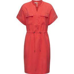 Ragwear Damen Blusenkleid "Roisa", lila, Gr. XL, Material: 80% Viskose, 20% Polyester, Kleider, stylisches Sommerkleid mit Bindeband